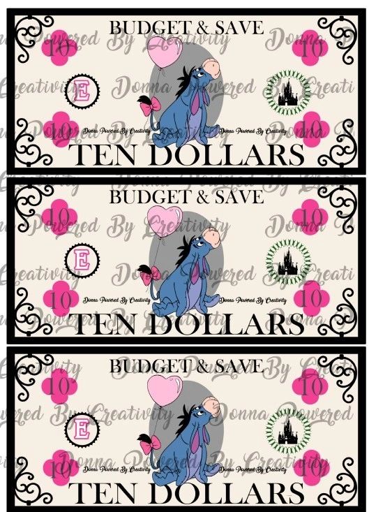 Eeyore 10.00 Prop Money Place Holder