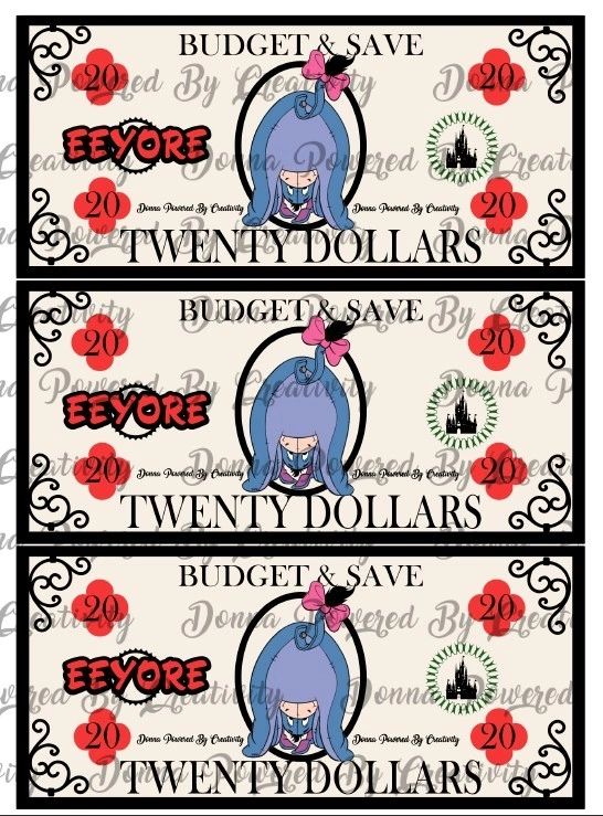 Eeyore 20.00 Prop Money Place Holder