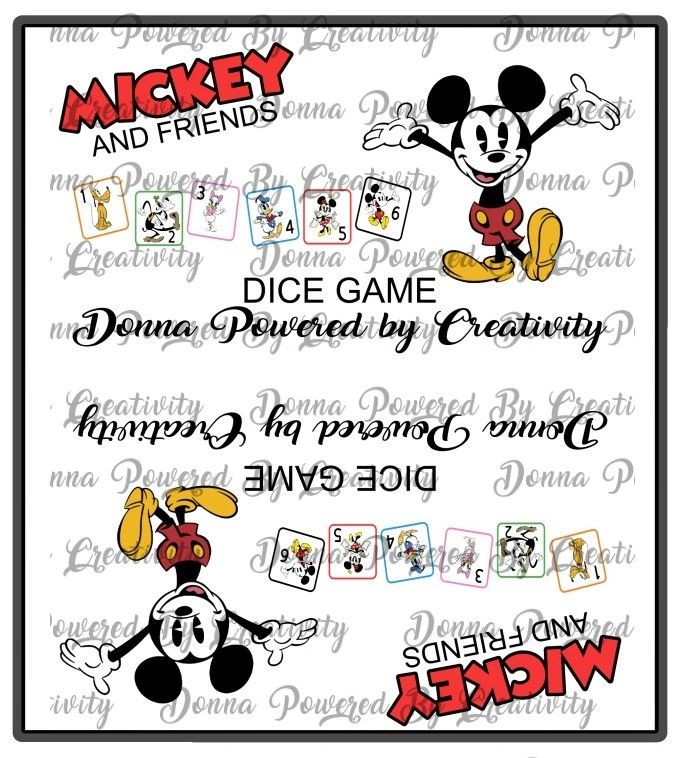 Mickey M and Friends Dice Game Envelope