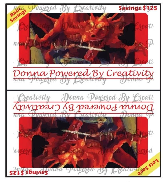 Dundeons & Dragons Savings Challenge envelope DnD