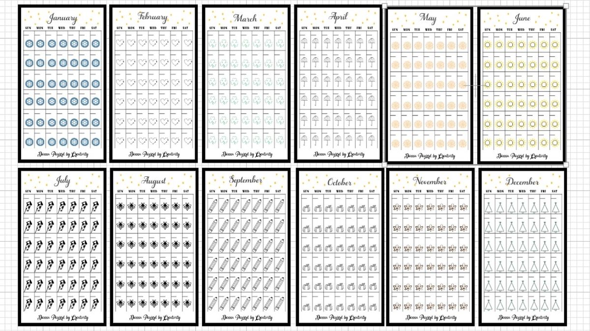 Ding Ding Ding Monthly Savings Challenge Calendar system
