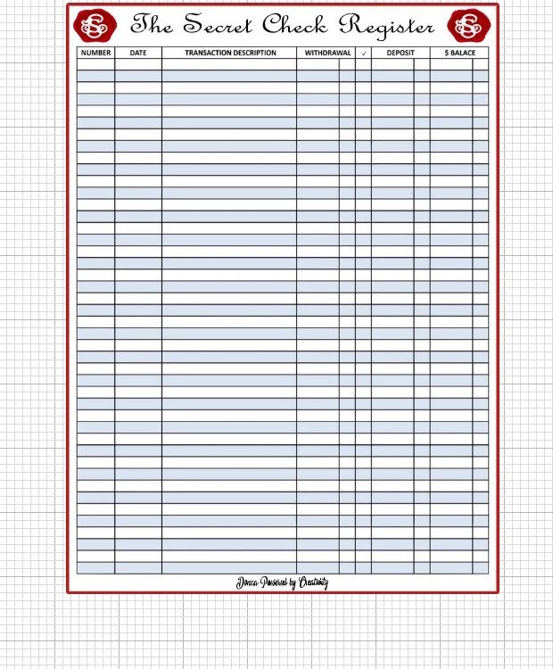 The Secret Check Register