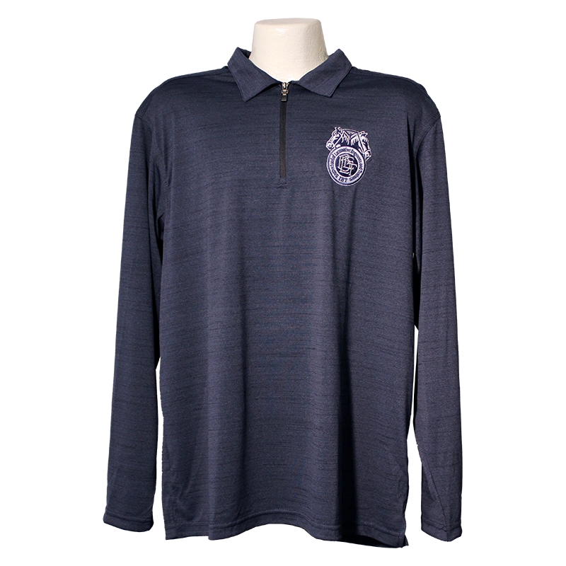 Men's Long Sleeve 1/4 Zip Polo - Navy
