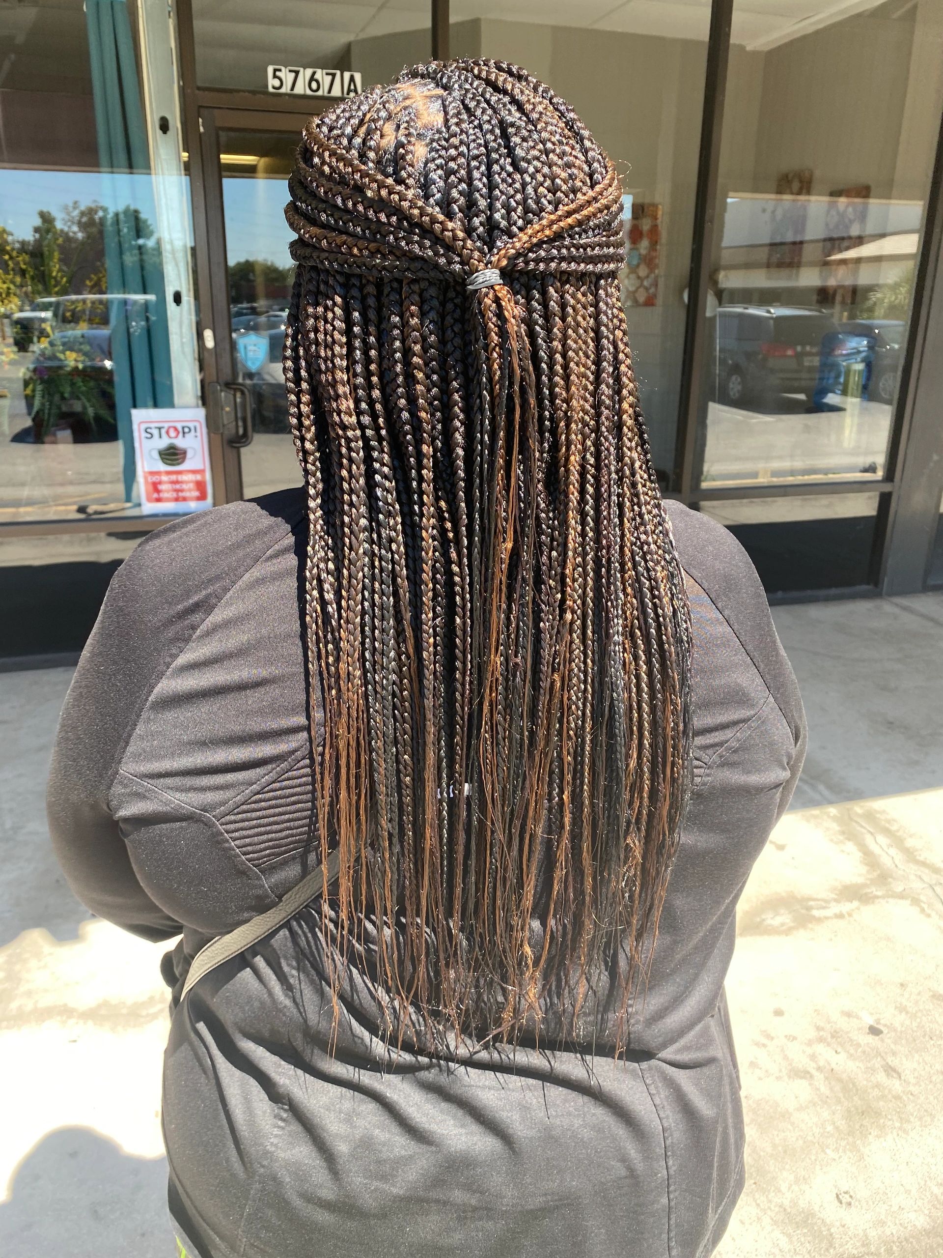 Small Box Braids (mid-back)