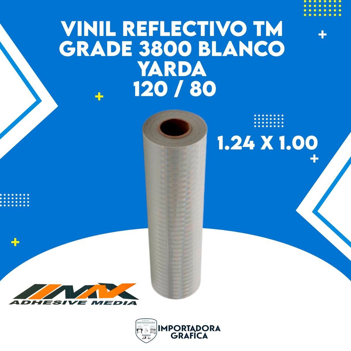 VINIL REFLECTIVO TM GRADE 3800 BLANCO 120/80 1.24X45.7M