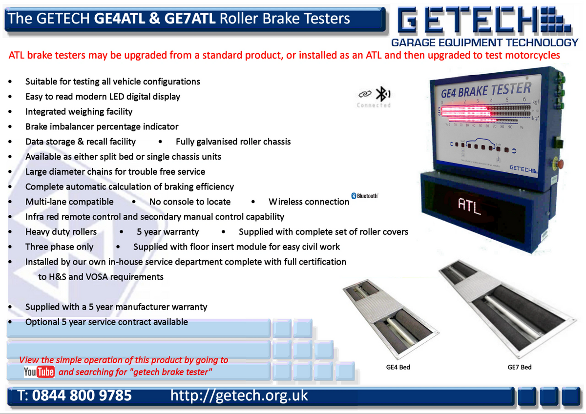 GE7ATL-C Connected Class IV VL VII ATL Roller Brake Tester