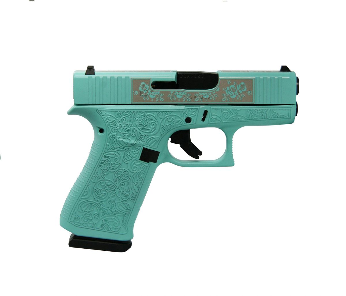 Glock 43X Custom Engraved Tiffany "Glock & Roses" Handgun 9mm Luger ...