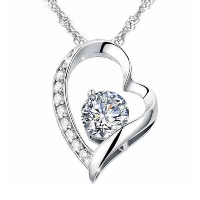 Floating Heart CZ Necklace
