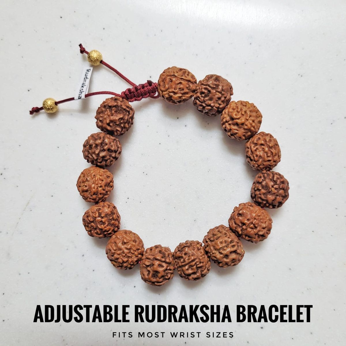 Adjustable Rudraksha Bracelet (Pull String)