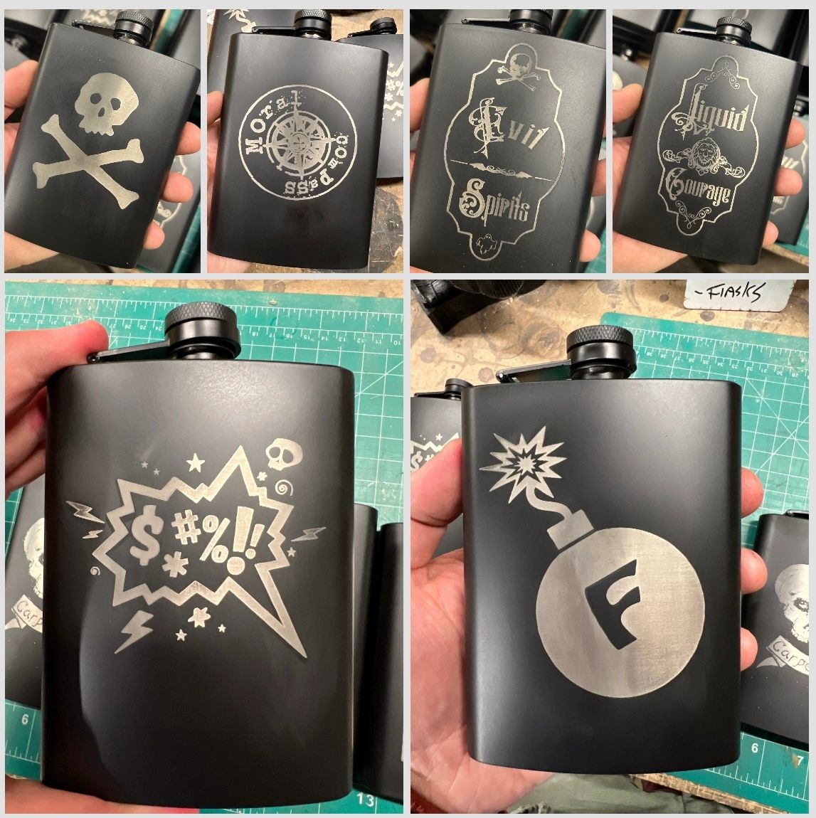 More 8oz Engraved Flasks
