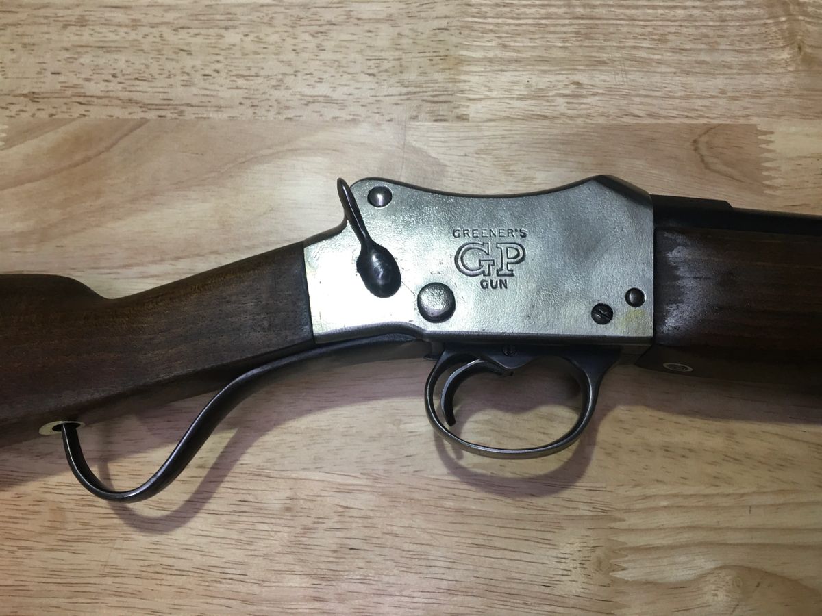 12 Gauge Greener Martini Action single shot shotgun.