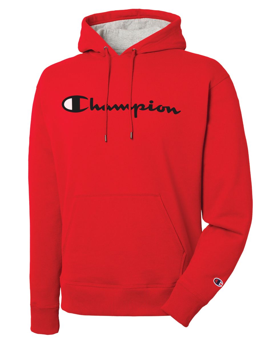 Champion Powerblend Fleece Pullover Hoodie Chainstitch Outline Logo ...