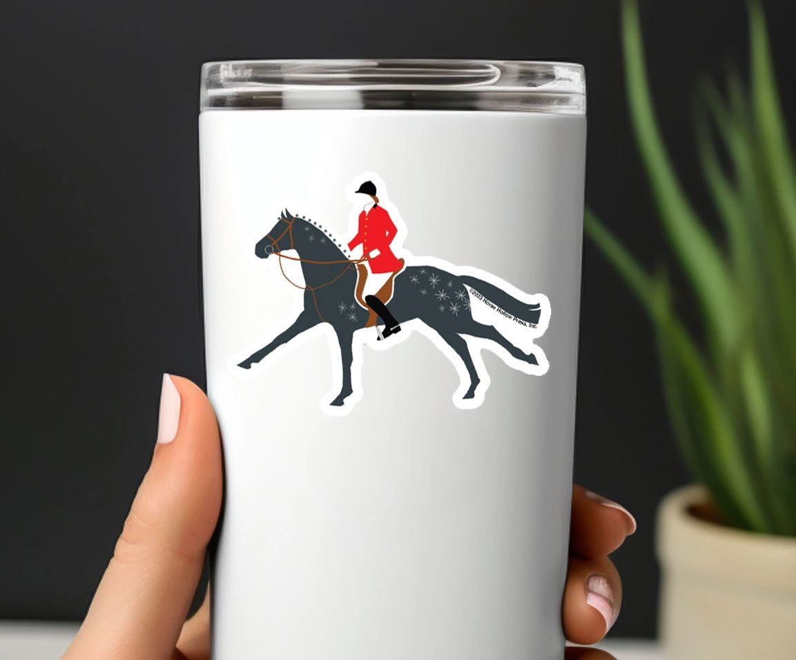3-Inch Die-Cut Fox Hunter Dark Gray Sticker Item #LS FX Hunter