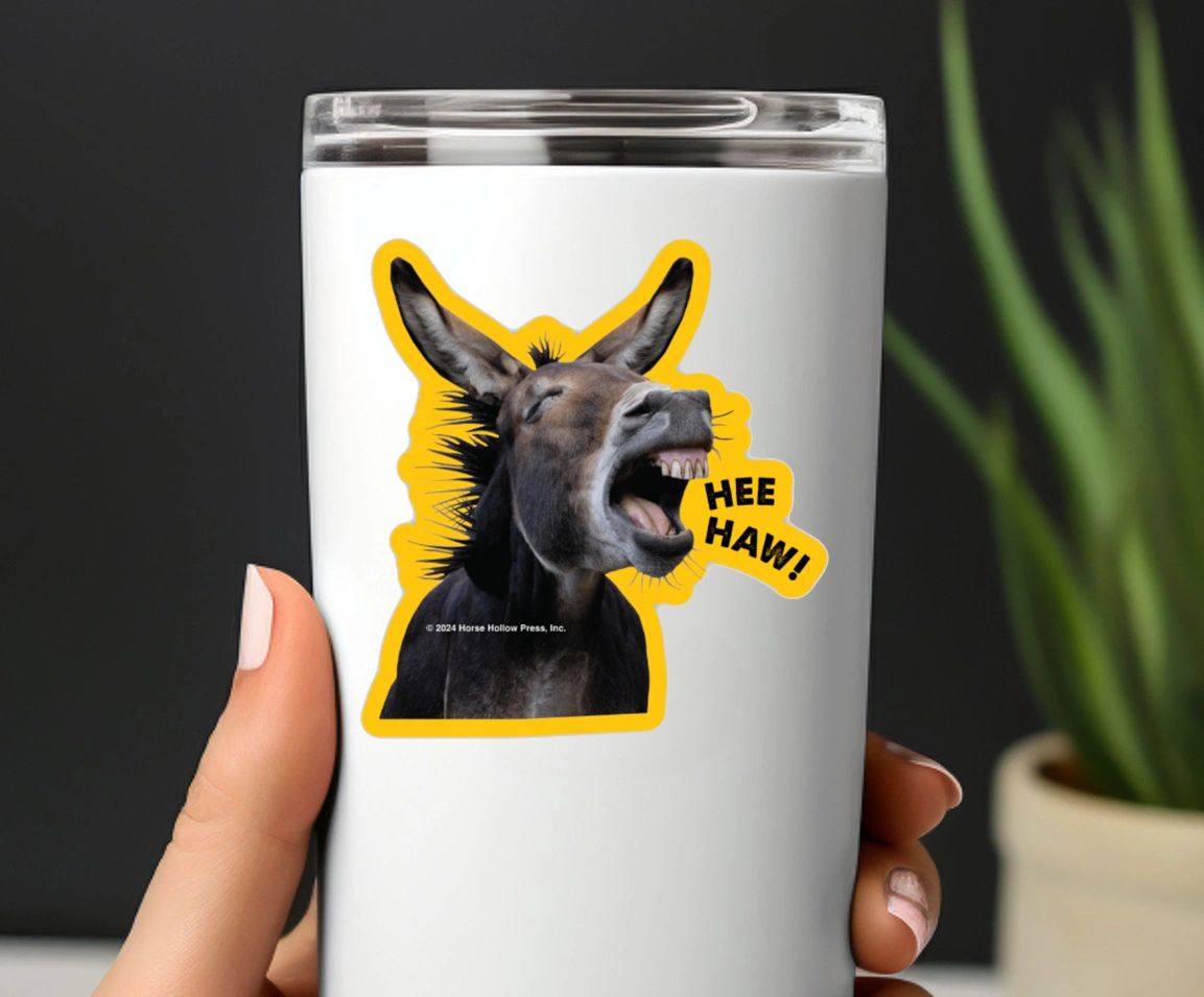 3-Inch Die-Cut Hee Haw Donkey Sticker Item #LS Hee Haw