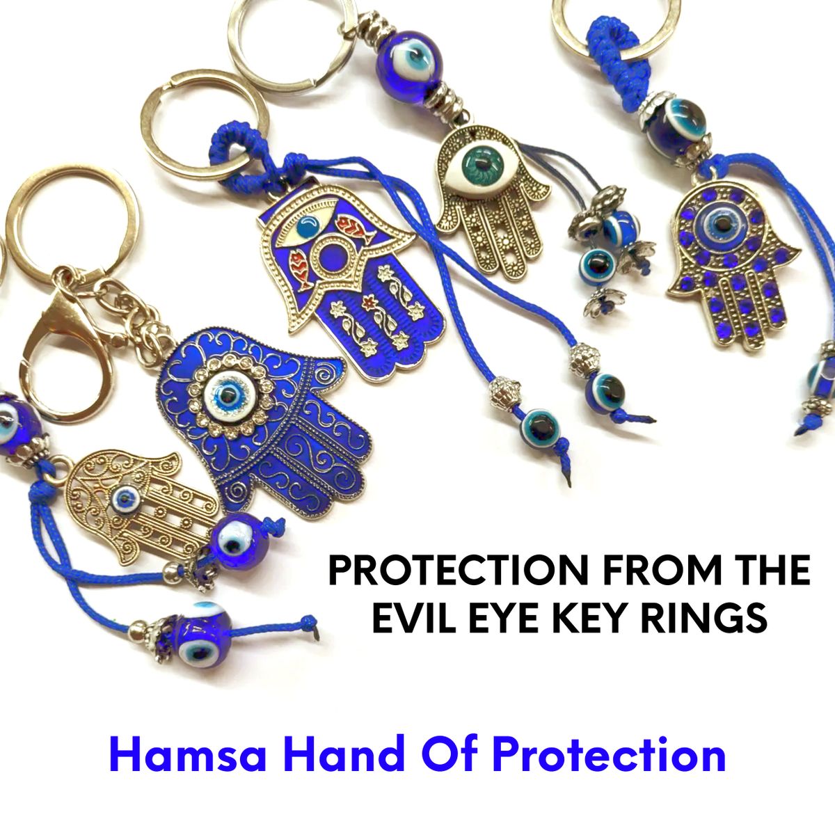 Hamsa Hand Evil Eye Protection Key Ring