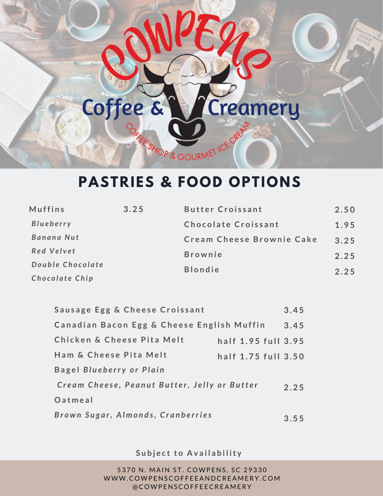 Ice Cream and Coffee Shop - Cowpens Coffee & Creamery