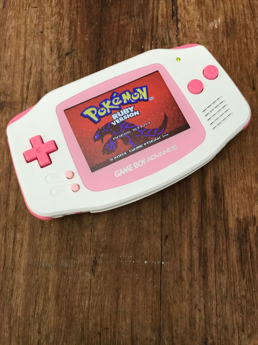 Gameboy Advance - Pink and White BACKLIT IPS