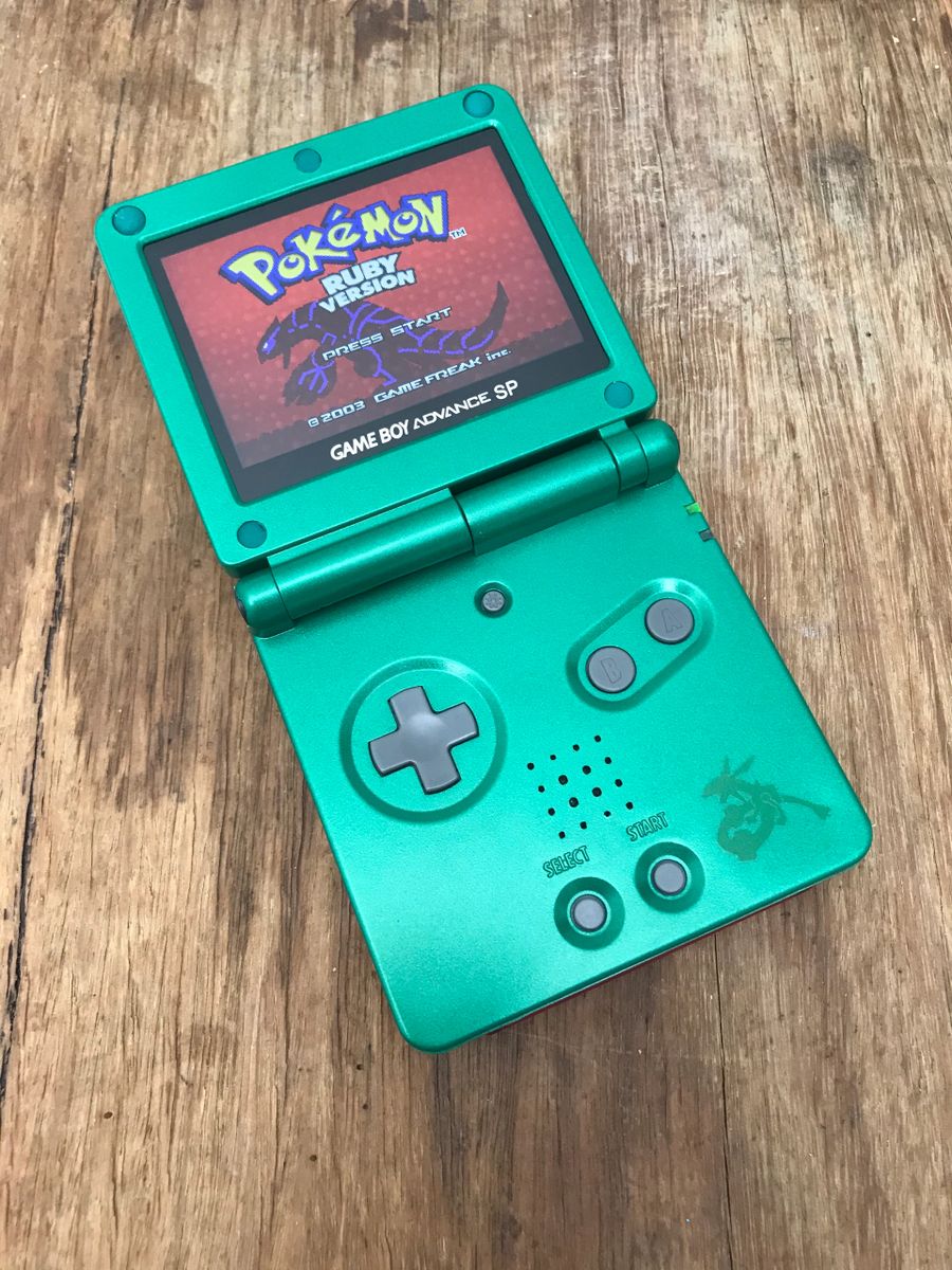 Gameboy Advance SP - Green Rayquaza IPS Backlit