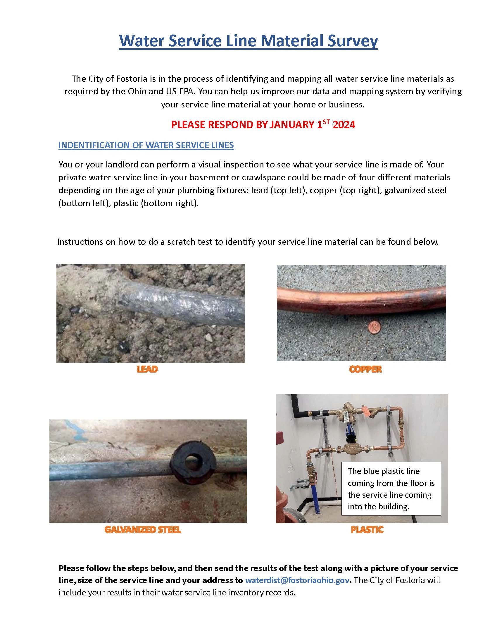 Verify Your Service Line Material at your Home/Business