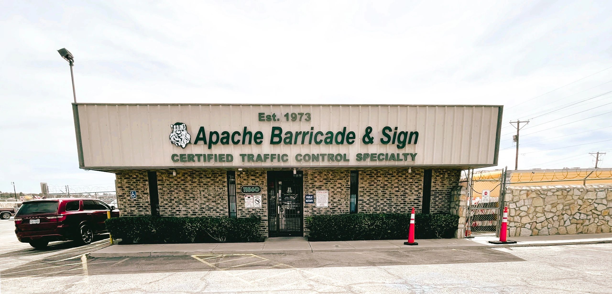About | Apache Barricade & Sign