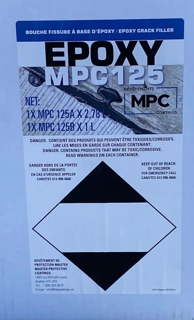 MPC-125 Epoxy Crack Filler Regular Cure 1 Gallon Sag Resistant