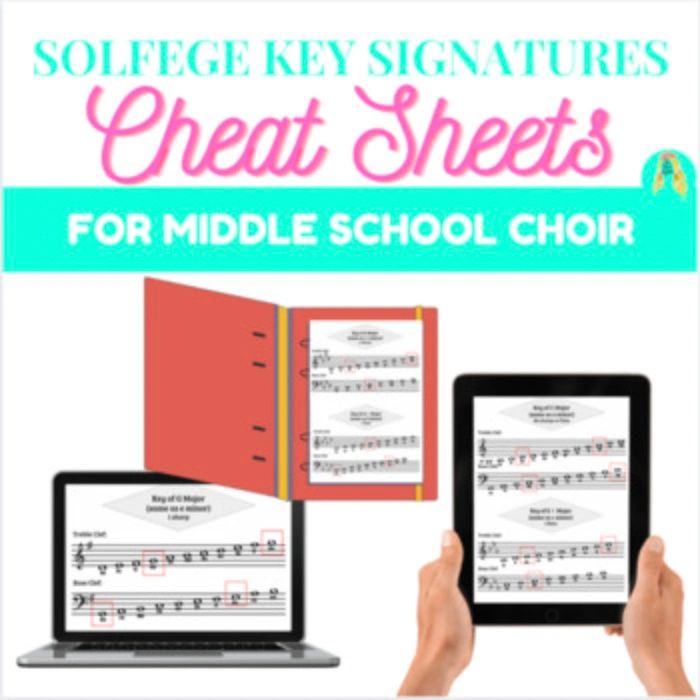Solfege Cheat Sheets for Middle School Choir