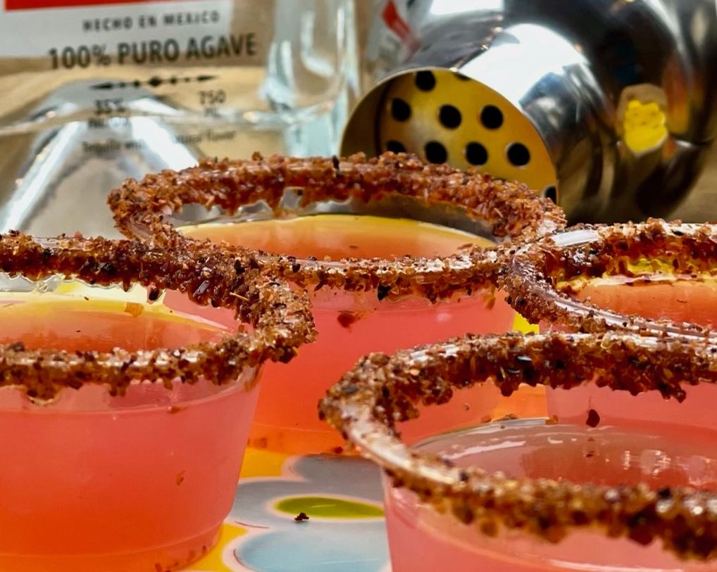 Watermelon Mango Tequila Jello Shots