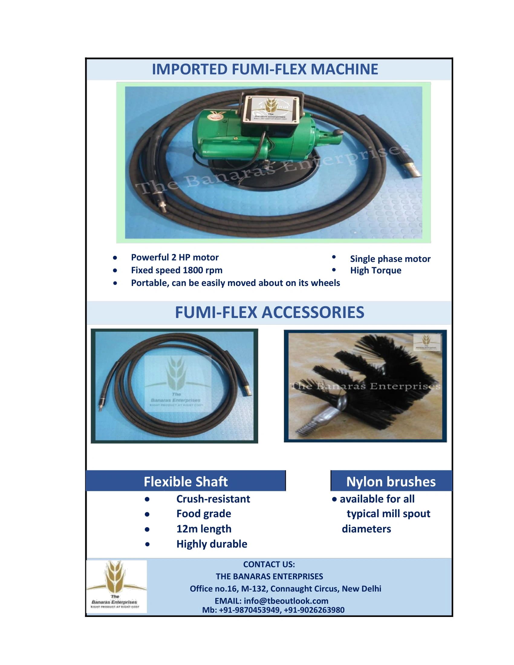 FLOUR MILL PIPE CLEANER MACHINE- Fumiflex Machine