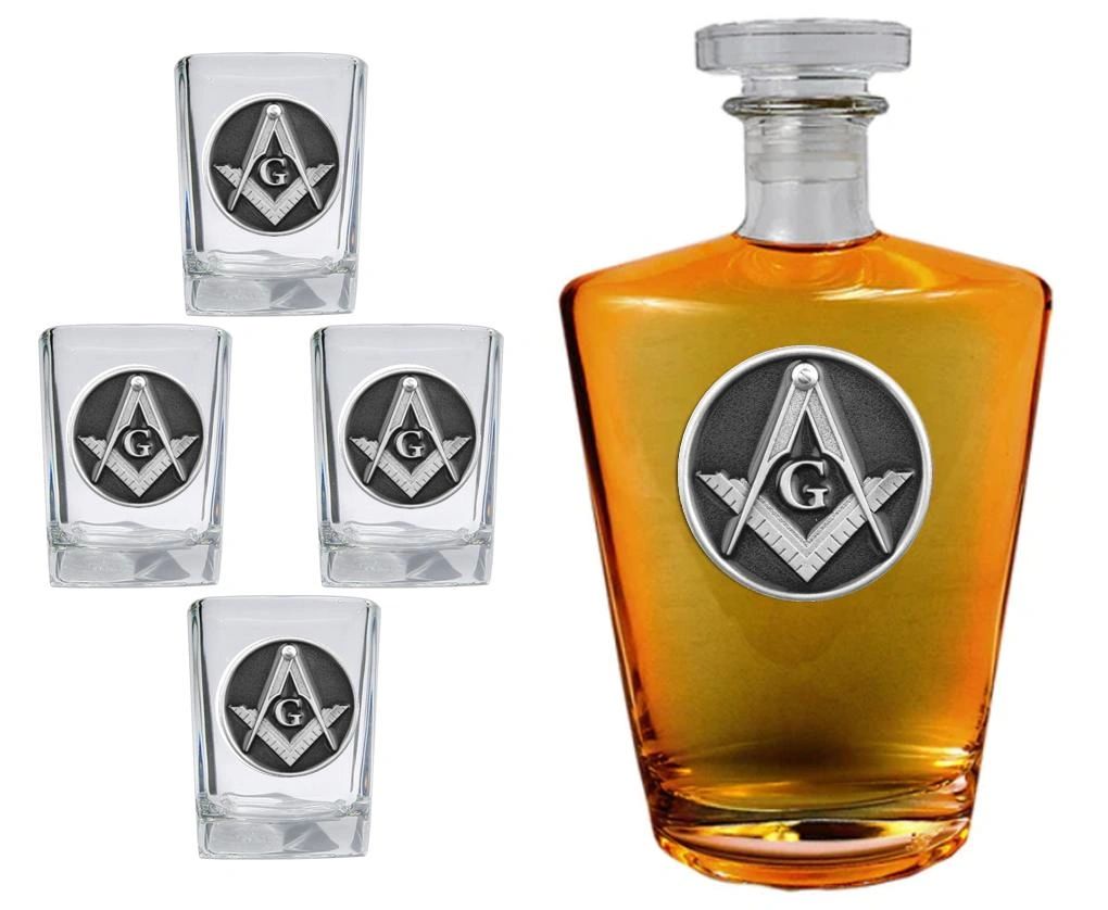 Masonic Square & Compass Royal Decanter Set