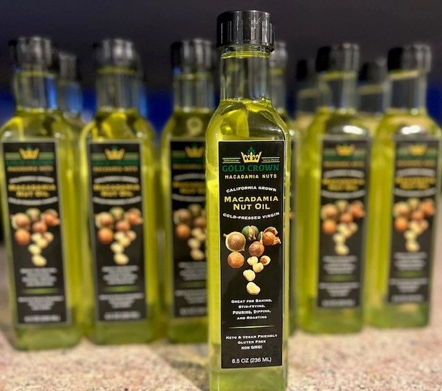 Cold Pressed, Virgin Macadamia Nut Oil (8.5oz) California Grown!