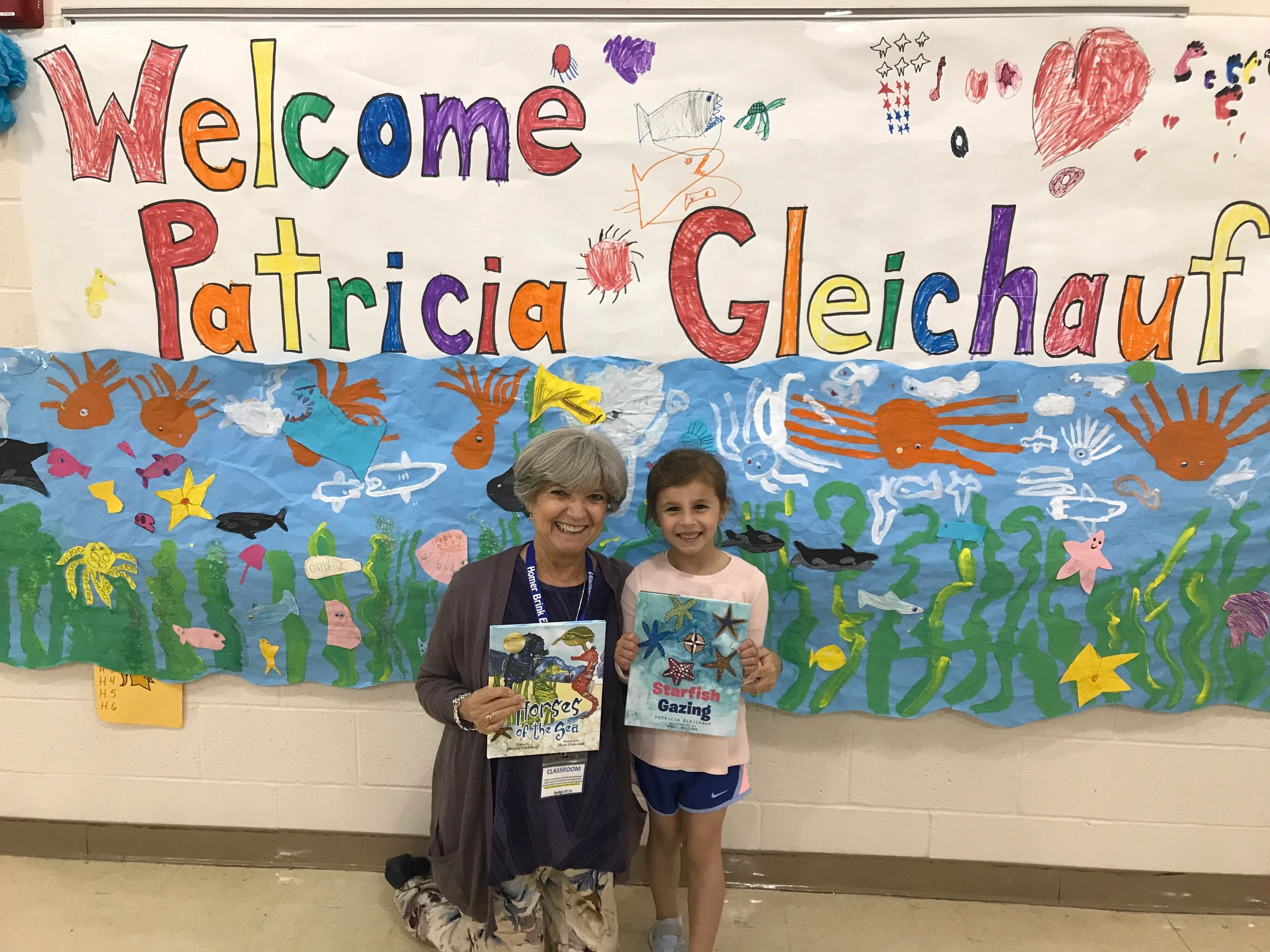 Welcome poster made by Homer Brink 1st graders!