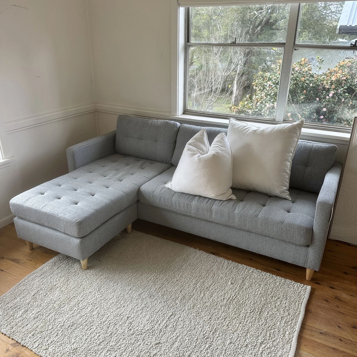 Lounge Lovers Alexis Reversible Chaise Sofa in Portland Sky