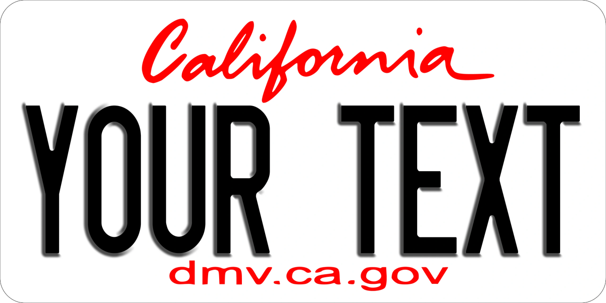 California Custom Personalized State License Plate any text / Auto - 6 ...