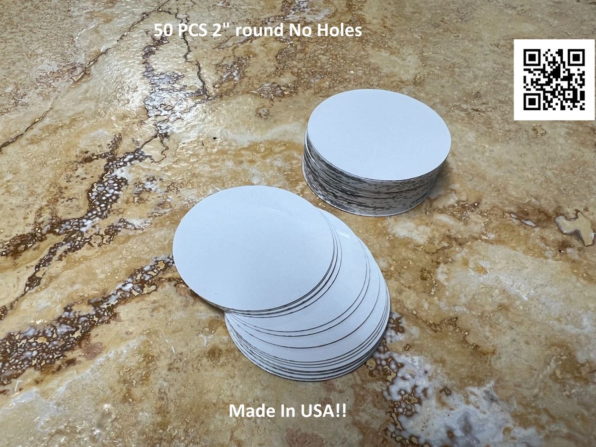 50ea Dye Sublimation Aluminum 2" round Disk