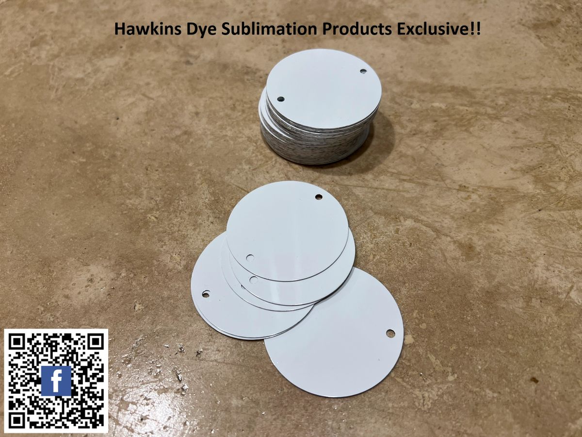 2" Round, Aluminum Sublimation Blank Disc/Insert with two 1/8" Holes 50 ...
