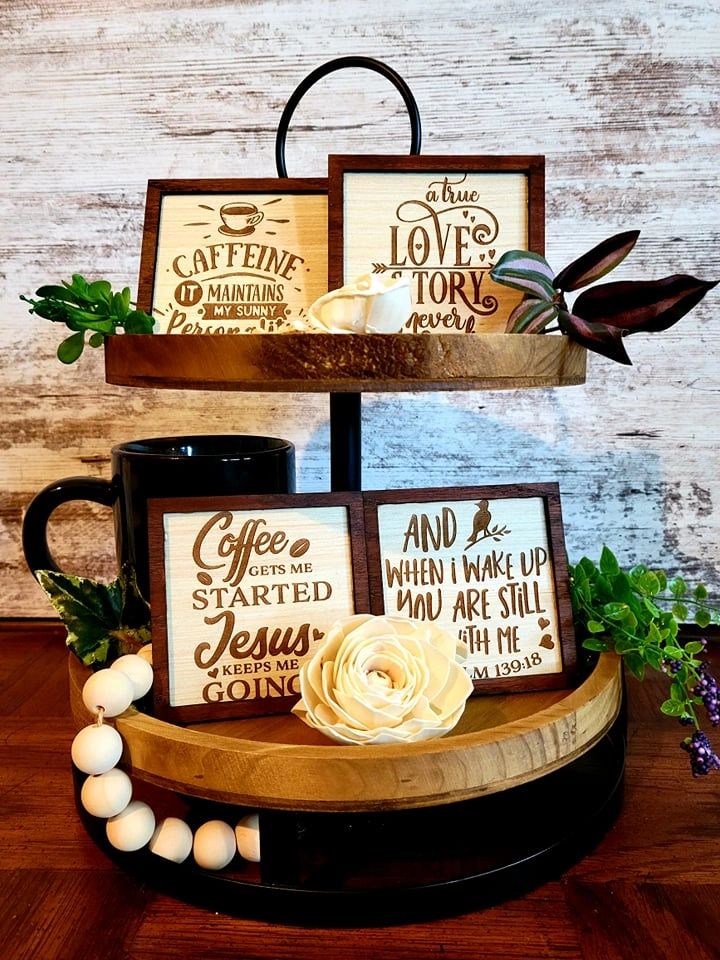 Tiered Tray Inspirational Quotes/Sayings/Large Mangnets