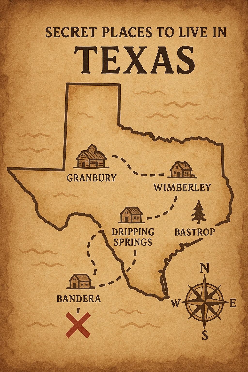 ️ Hidden Gems: Secret Places to Live in Texas (Treasure Map)