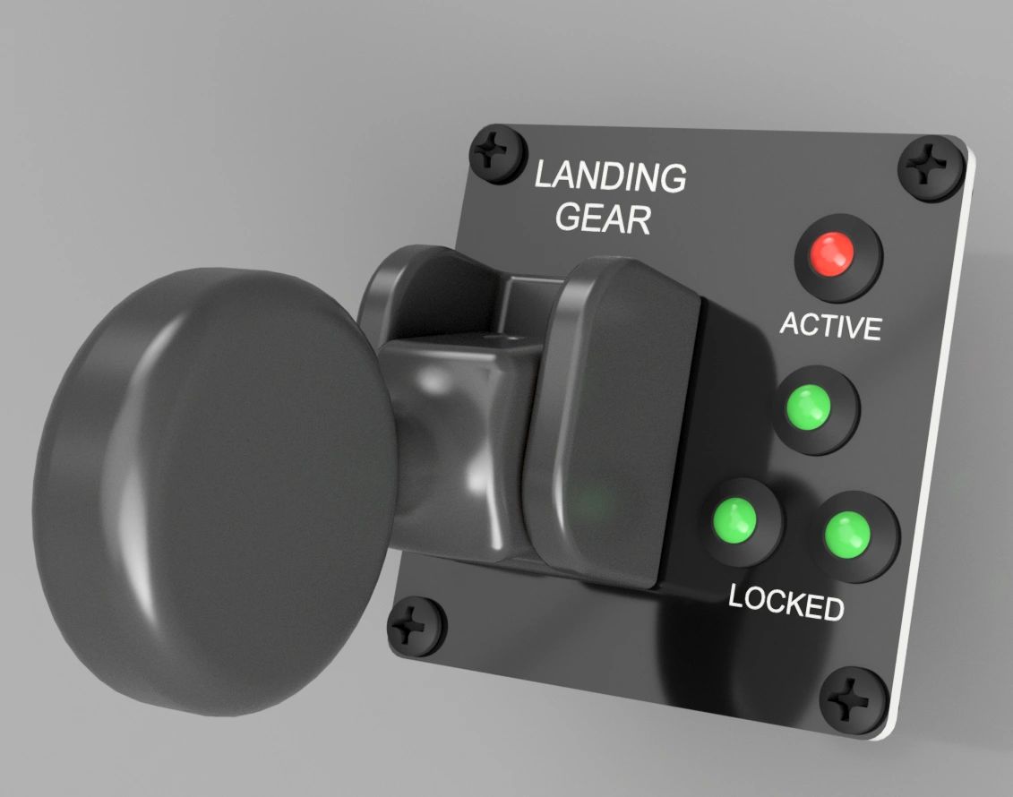 Landing Gear Lever with Indicator Light