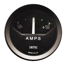 AM1640-16B Smiths GT40 Ammeter Electric Short Sweep 52mm 50-0-50 black ...
