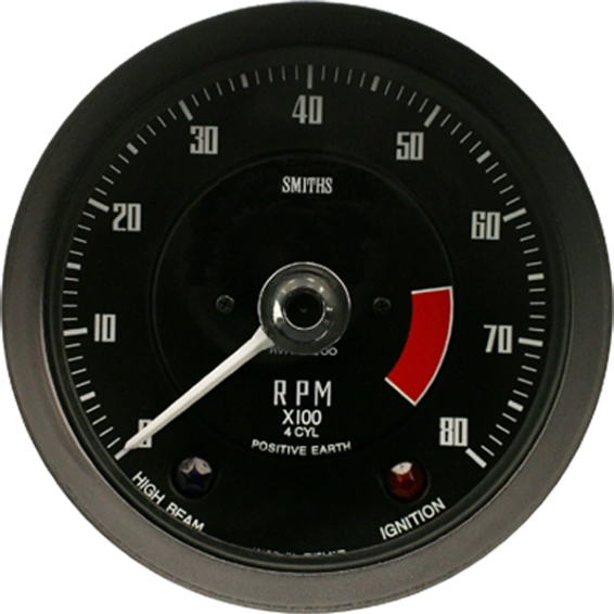 RN2306-00 Smiths Lotus Tachometer Electric Full Sweep 100mm 0-8000 rpm ...