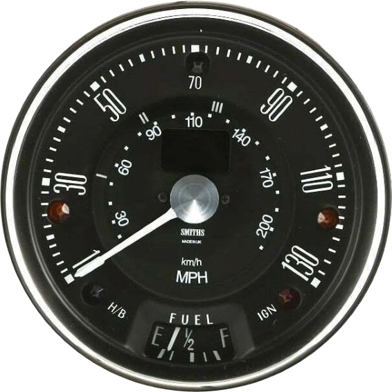 SN4421-34CC Smiths Mini Speedometer Mechanical Full Sweep 133mm 0-130 ...