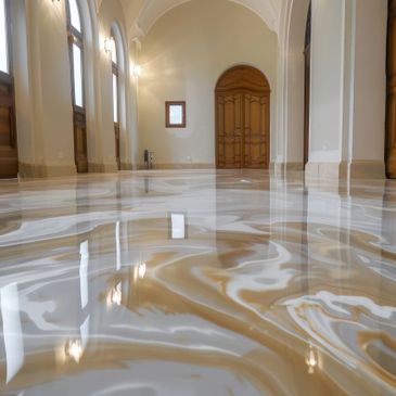 High-Quality Marble Resin Floor Installation