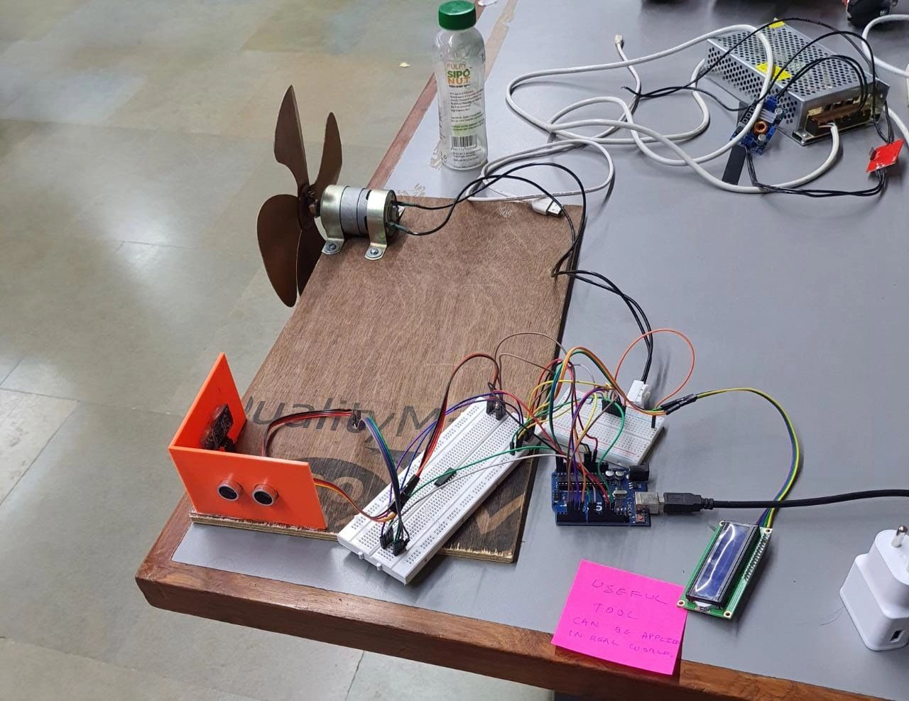 Contactless Fan speed control using Ultrasonic Sensors