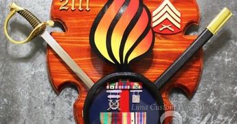 Luna Custom Wood Work - Military Plaques, Skull Plaque