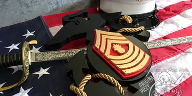 Luna Custom Wood Work - Military Plaques, Skull Plaque
