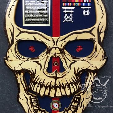 Luna Custom Wood Work - Military Plaques, Skull Plaque