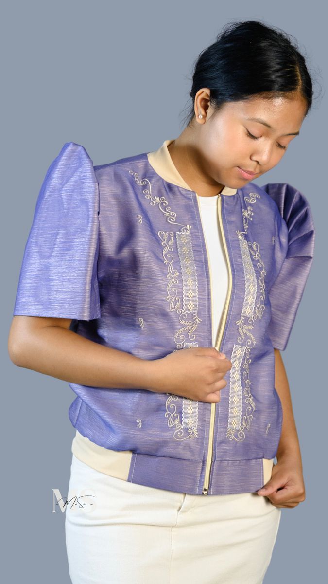 Filipiniana Barong Jacket with Mestiza Sleeves Adriana