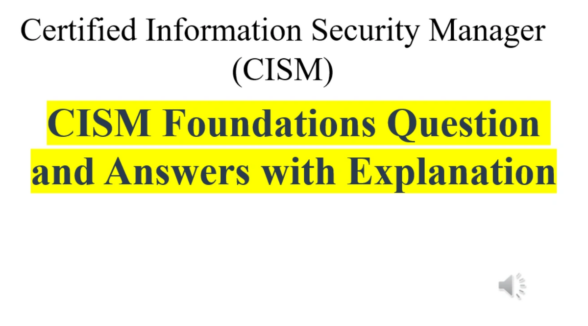 CISM Foundation Q & A PDF PACK