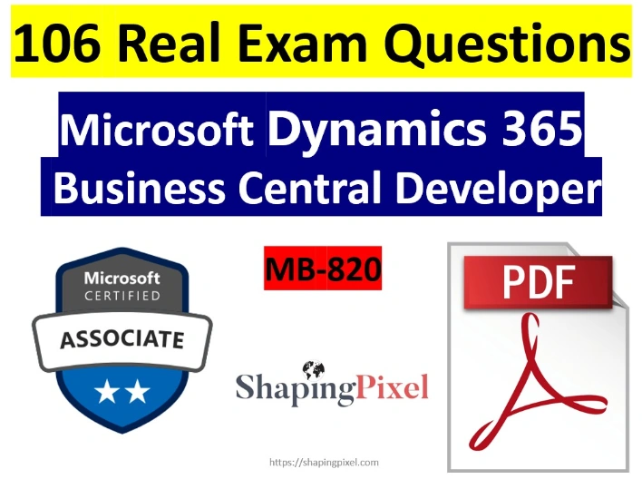 MB-820 Microsoft Certified Dynamics 365 Business Central Developer ...