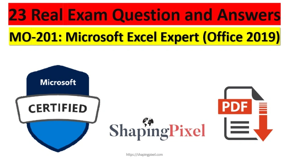 MO-201 Microsoft Office Specialist Microsoft Excel Expert (Office 2019 ...